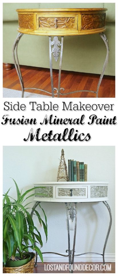 DIY Metallic Side Table Makeover Fusion Metallics