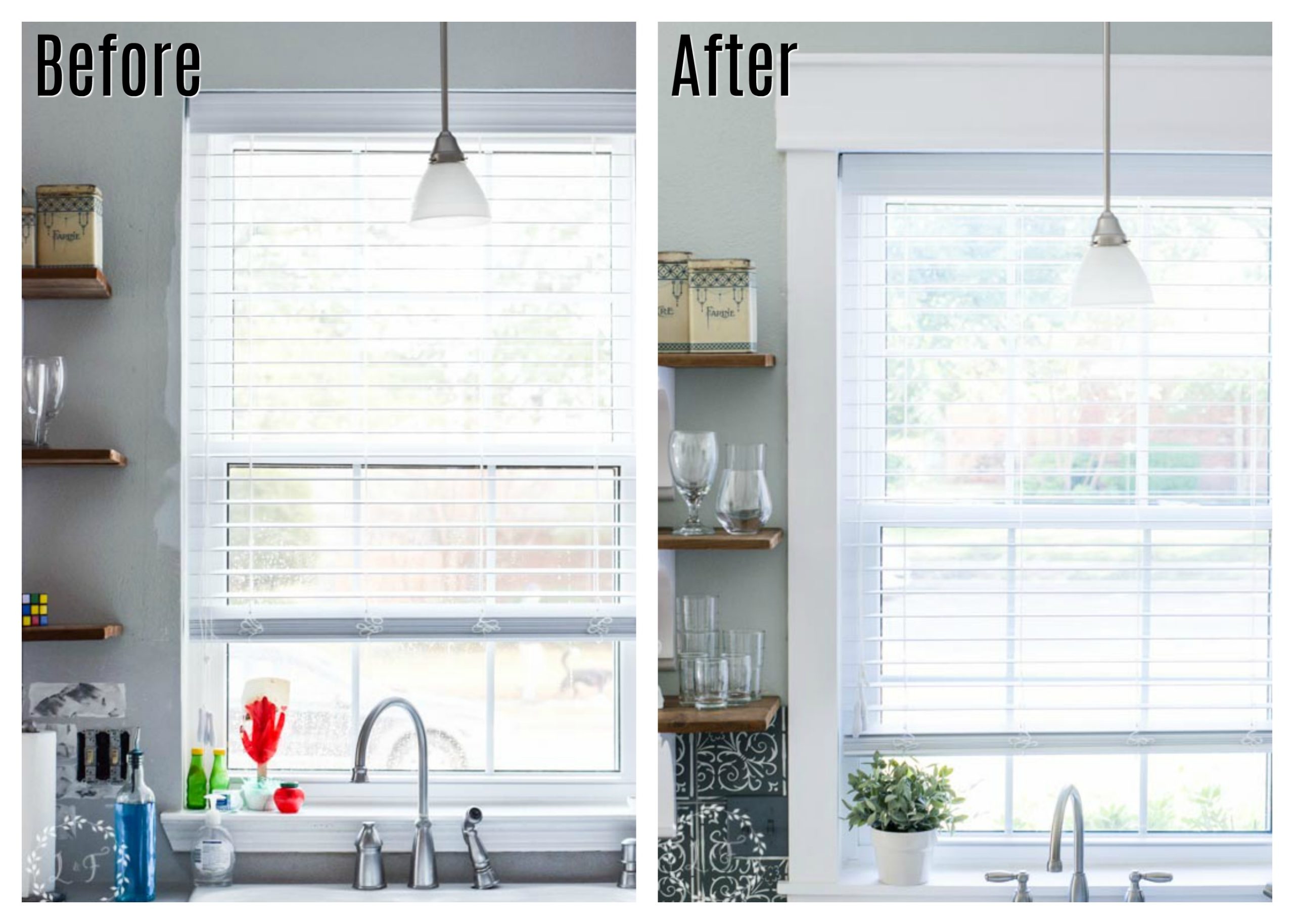 DIY Interior Window Trim and Kitchen Makeover Reveal - Lost & Found Decor
